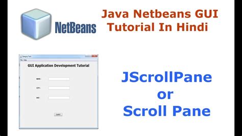 java swing netbeans ide gui tutorial 19 how to use jscrollpane or