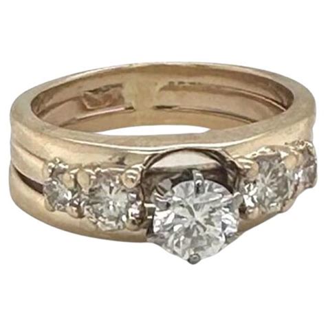 1950s Yellow Gold And Diamond Wedding Ring Set For Sale At 1stdibs