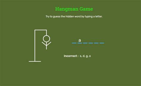 simple hangman game using javascript with free source code sourcecodester