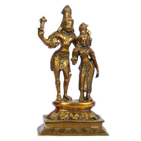 Buy Kartique Brass Lord Bhagwan Vishnu Narayan Lakshmi Statue Idol
