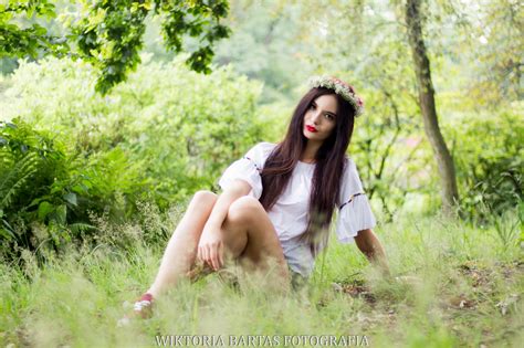 Wallpaper Model Brunette Long Hair Women Outdoors Nature Trees