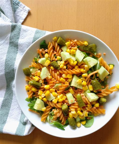 Ensalada De Pasta Con Lentejas Y Pepino Receta Ekilu