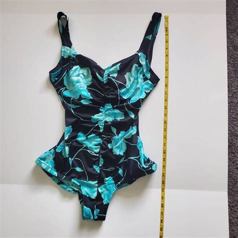Vintage Maxine Of Hollywood One Piece Black And Blue Fl… Gem