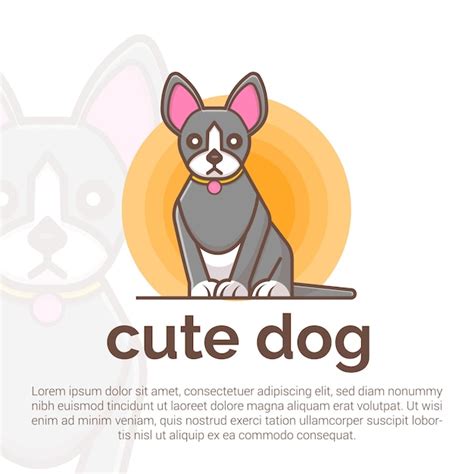 Ilustração Do Modelo De Logotipo De Cachorro Fofo Vetor Premium
