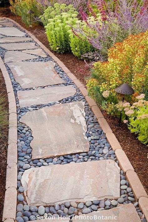 Diy Project Inspiration 55 Stone Walkway For Backyard And Frontyard