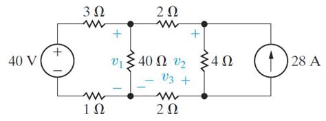 solved a use the node voltage method to find v1 v2 and