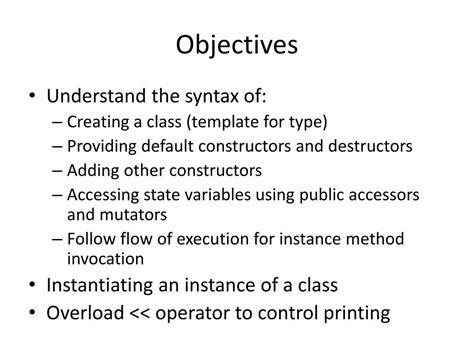 ppt week 3 classes constructors destructors new operator operator