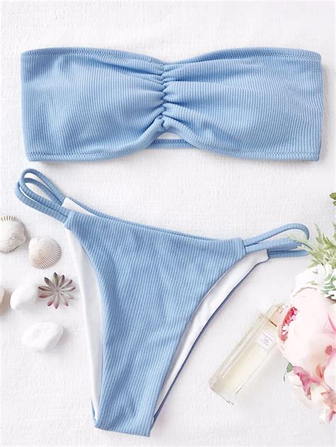 Feibushi Micro Bikini Frilled Bra Swimwear Young Girls Swimsuit