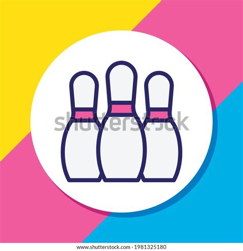 Vector Illustration Bowling Pins Icon Colored Stock Vector Royalty