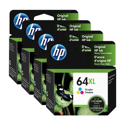 Hp 64xl Ink Cartridge Tri Color N9j91an 4 Pack