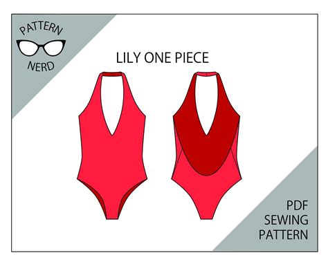 Bikini Swimsuit Pattern One Piece Halter Reversible Etsy