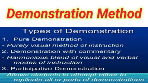 Demonstration Method And Its Types Lecture No 3 Youtube
