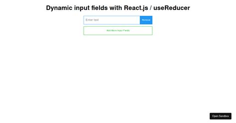 dynamic input fields with react usereducer codesandbox