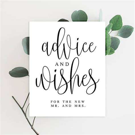 Advice For The Bride And Groom Advice And Wishes For The New Etsy