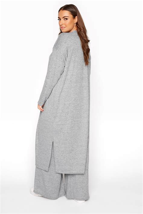 Limited Collection Grey Longline Lounge Cardigan Yours Clothing