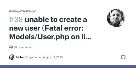 unable to create a new user fatal error models user php on line 418