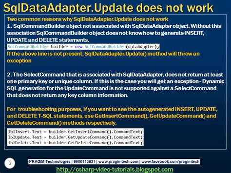 sql server and c video tutorial part 14 sqlcommandbuilder