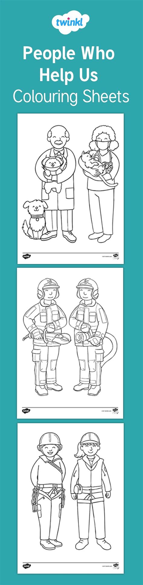 Free Printable People Who Help Us Colouring Sheets People Who
