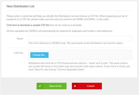 adding a distribution list isebox