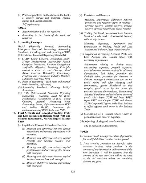 Isc Class Xi And Xii Accounts Syllabus Indcareer Docs
