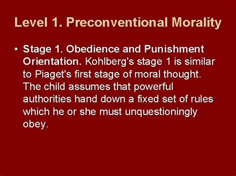 Kohlbergs Six Stages Of Moral Development Lawrence Kohlberg