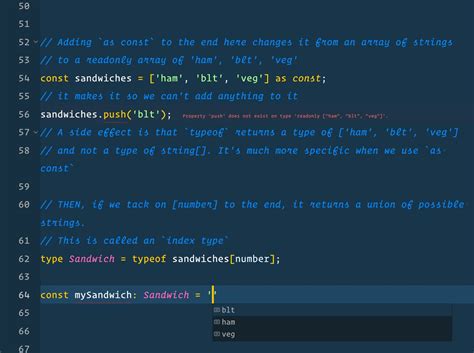 wes bos on twitter here is another example of using `as const` in