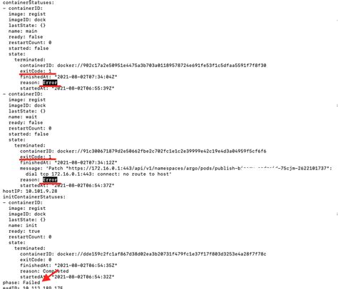 why does a failed pod task have no exit code · issue 6474 · argoproj