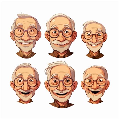 Premium Vector Flat Design Of A Grandfather Face Portrait