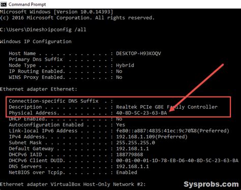 how to find mac address in windows 10 8 1 7 on remote