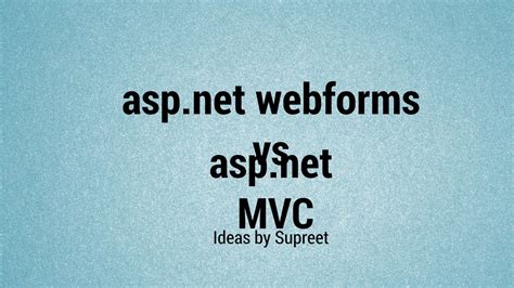 webforms vs mvc youtube