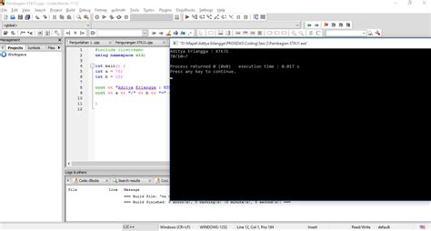 belajar coding c c dasar di code blocks