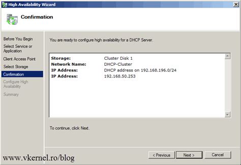 creating a dhcp failover cluster on windows server 2008 r2