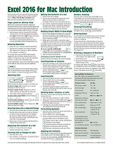 excel 2016 for mac introduction quick reference guide