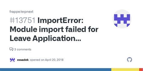 importerror module import failed for leave application erpnext hr