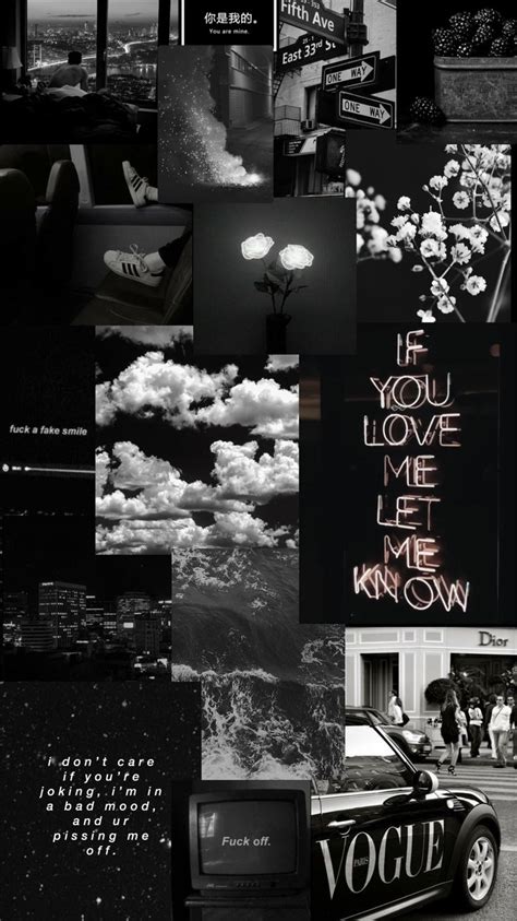 Black And Grey Aesthetic Collage Wallpapers Wallpaper Cave My Xxx Hot