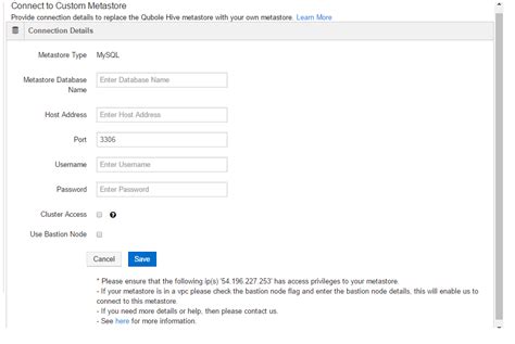 connecting to a custom hive metastore — qubole data service documentation