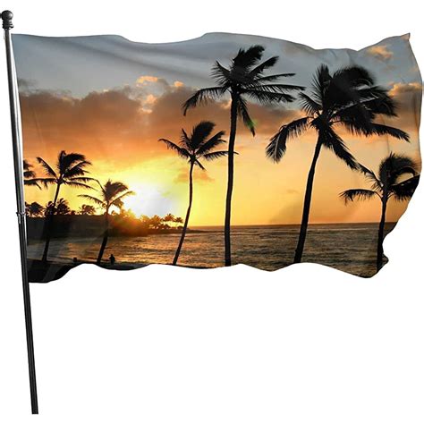 Garten Flaggen Sunrise Beach Palmen Dekorative Fahnen Pride Flag