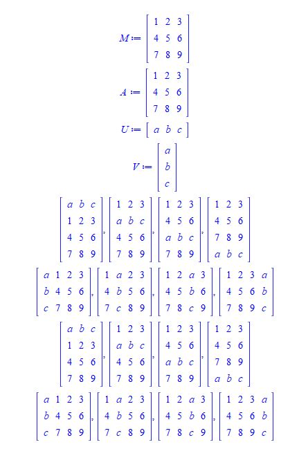how do i insert a row or column in a matrix mapleprimes