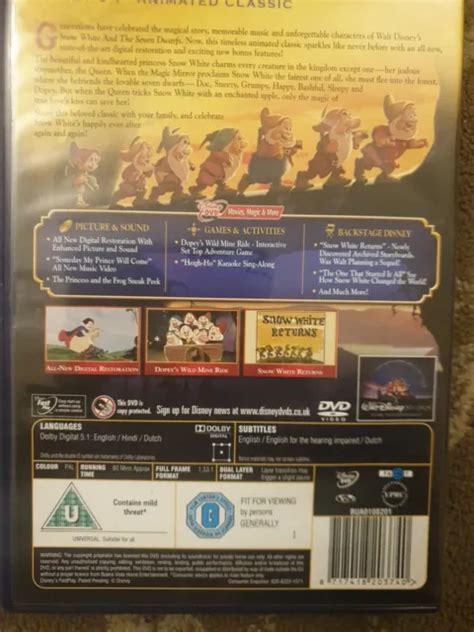 Disneys Snow White And The Seven Dwarfs Dvd 2 Disc Edition Disney £9 99