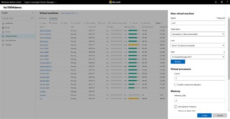 managing virtual machines with windows admin center