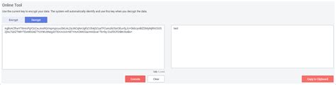 using the online tool to encrypt and decrypt small size data data