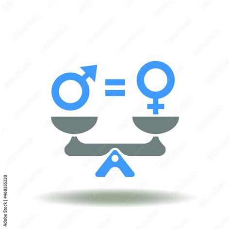 Vector Illustration Of Scales Balancing With Male And Female Gender