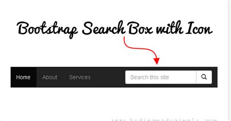 twitter bootstrap search box with icon in navbar example