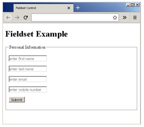 html fieldset