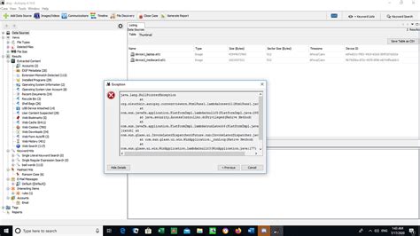 bug in autopsy while using module in data source device2 mediacard e01