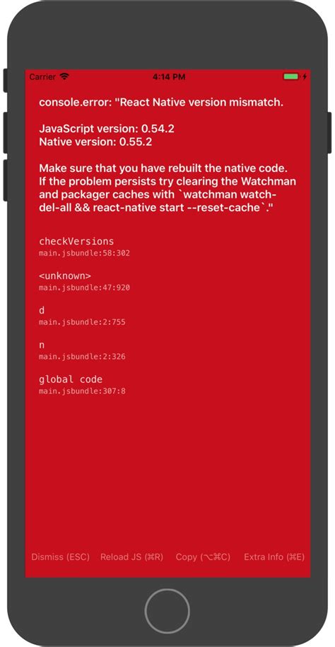 rn version 0 55 2 appear react native version mismatch stack overflow