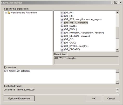 converting getdate to string in ssis stack overflow