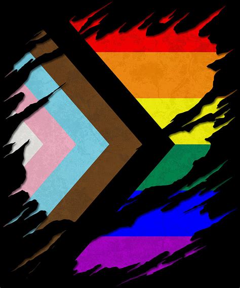 Lgbtq Progress Pride Flag Ripped Reveal Digital Art By Patrick Hiller