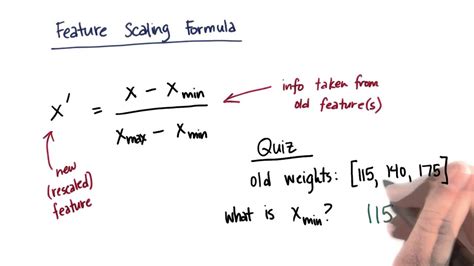 feature scaling formula solution intro to machine learning youtube