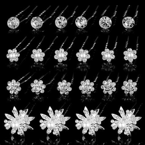 40 Pack Bridal Wedding Hair Pins Rhinestone Pearl Hair